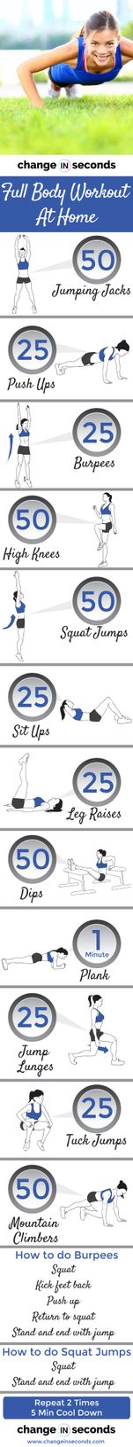 Full Body Workout At Home No Equipment (Download PDF) - Popular Health